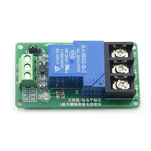 1 Channel Relay Module, 30A with Optocoupler, Isolation 5V Supports, H– Robotronic